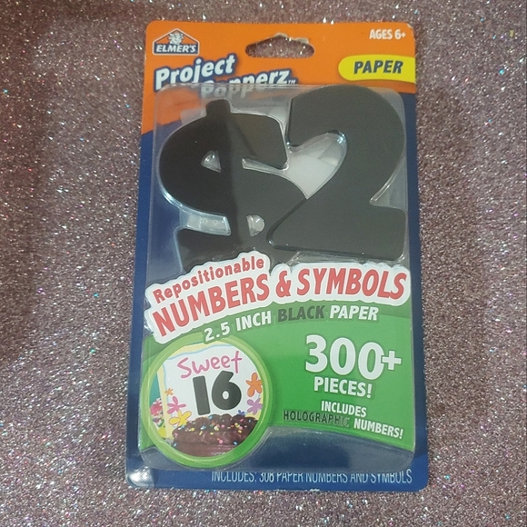 Elmer's | Office | Elmers Project Popperz Numbers Symbols Black Paper ...